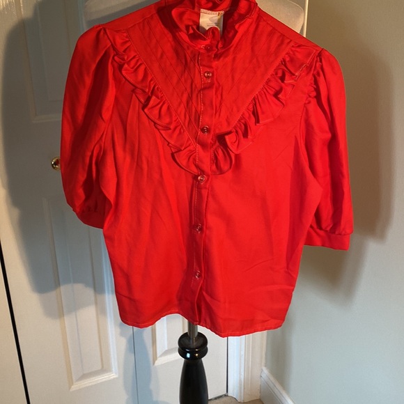 Tops | Nwt And Vintage 198s Dressy Red Blouse | Poshmark